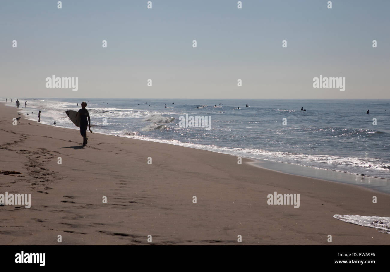 USA, California, Huntington Beach, Surf City, Surfer, View, sport Stock ...
