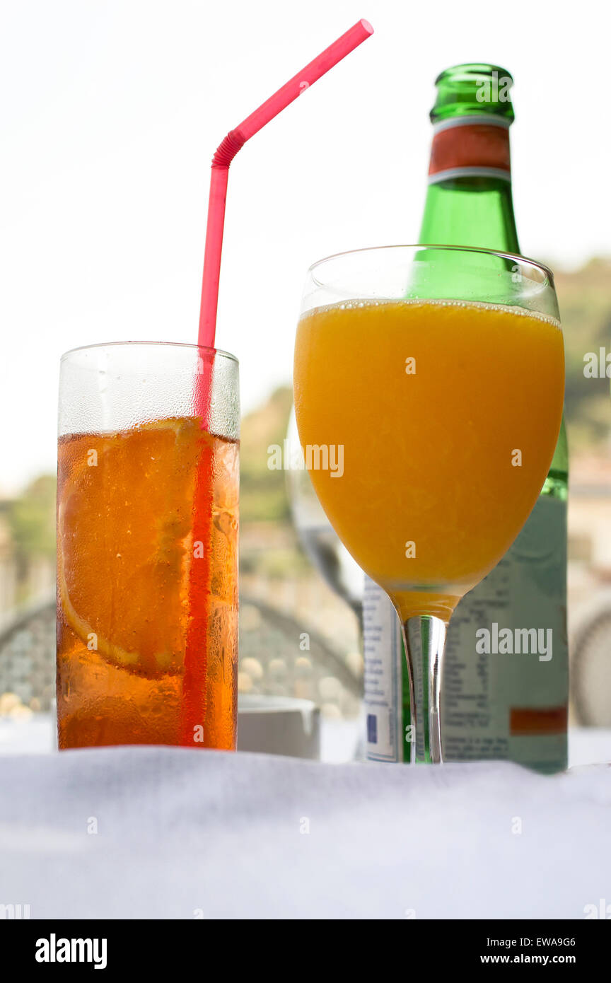 Drinks On A Table Stock Photo - Alamy