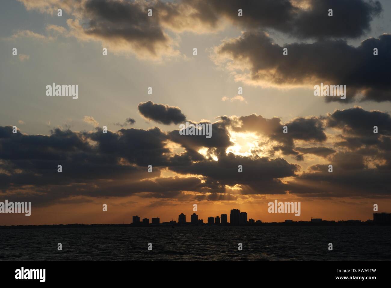 Miami skyline sunset florida usa hi-res stock photography and images ...