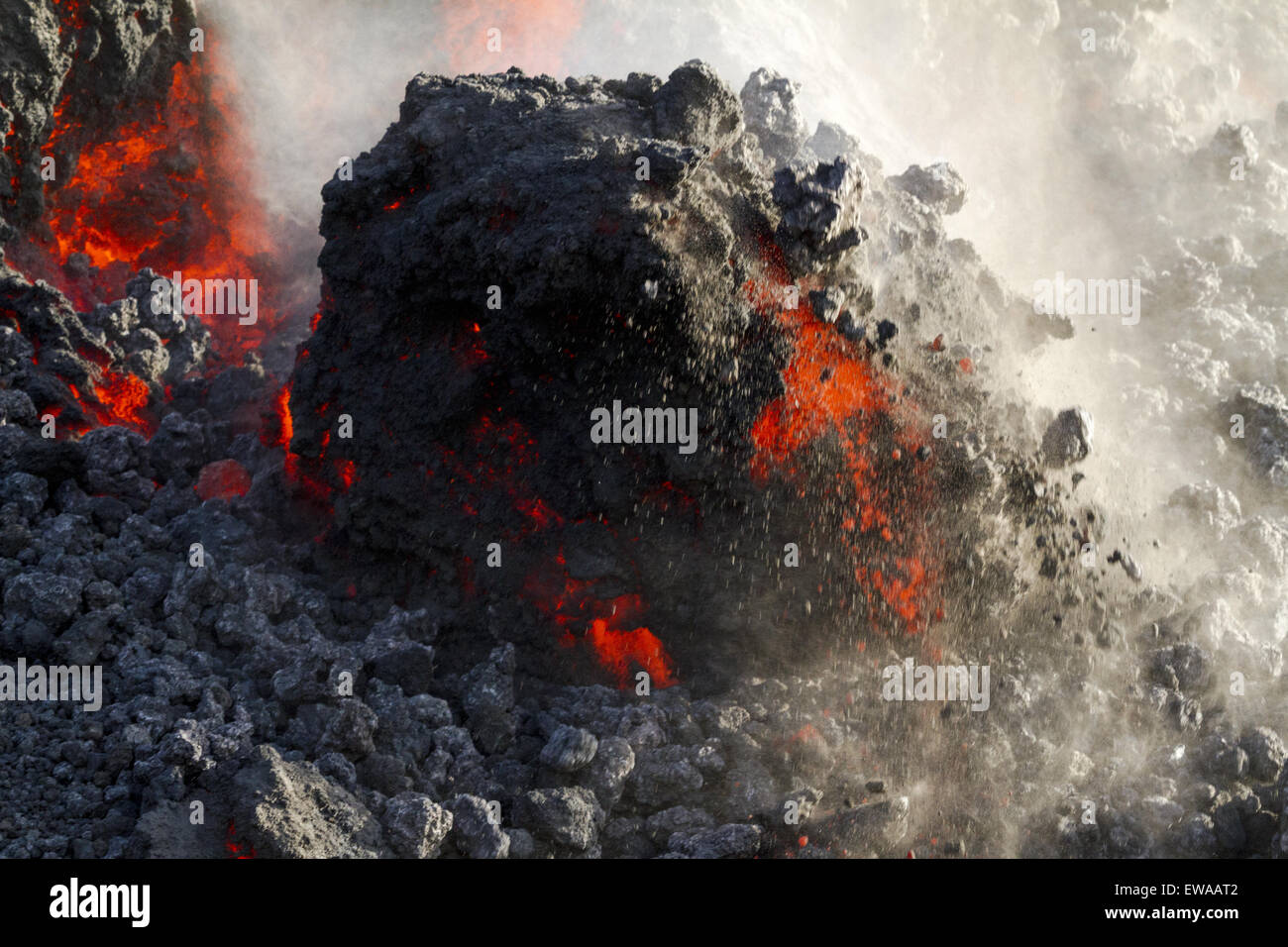 Fire lava rolling Stock Photo - Alamy