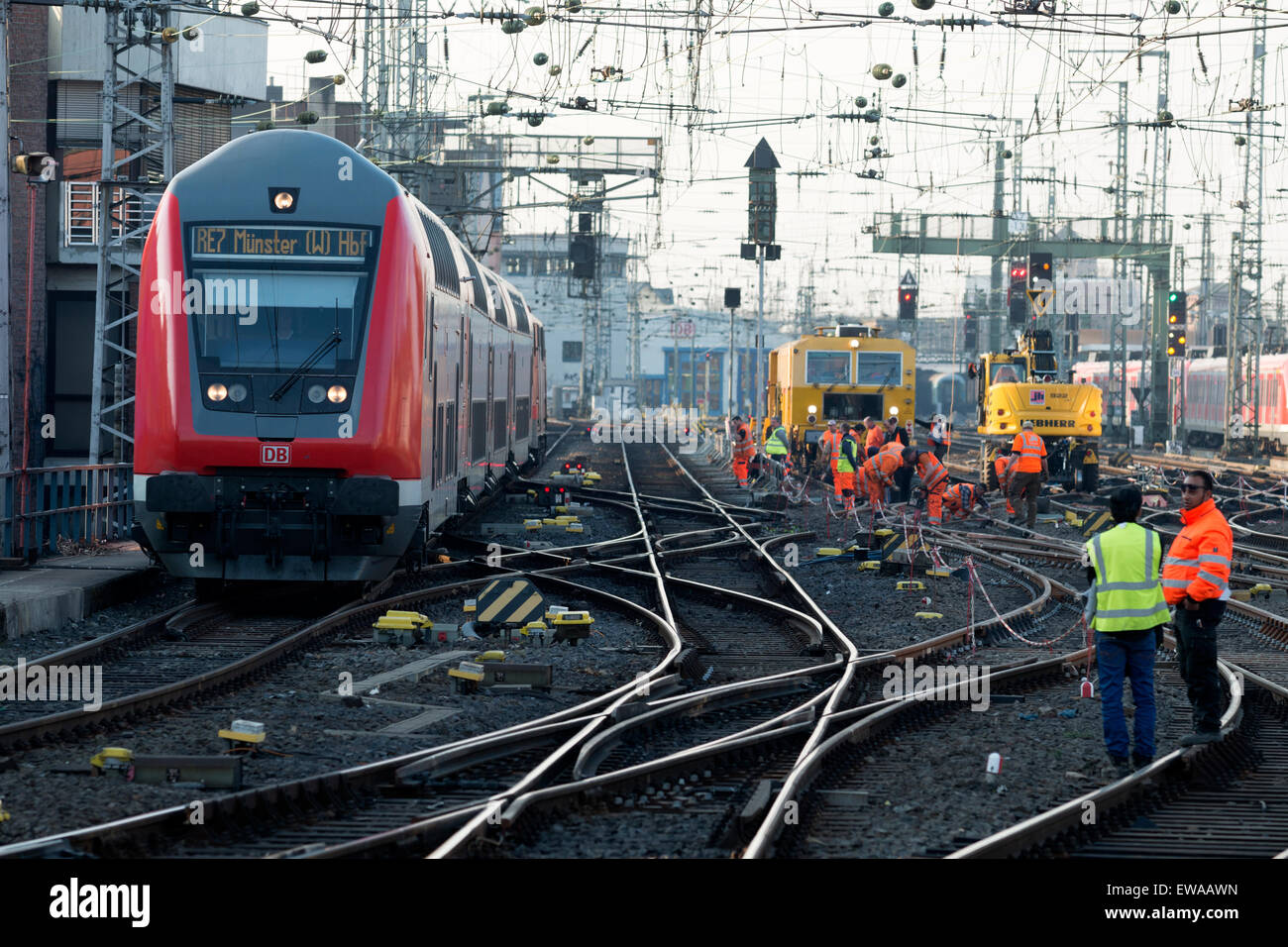 Track maintenance workers, Cologne, Germany Stock Photo - Alamy