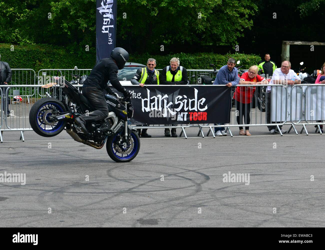 A Stunt rider at Boxhill in Dorking, Surrey Stock Photo - Alamy