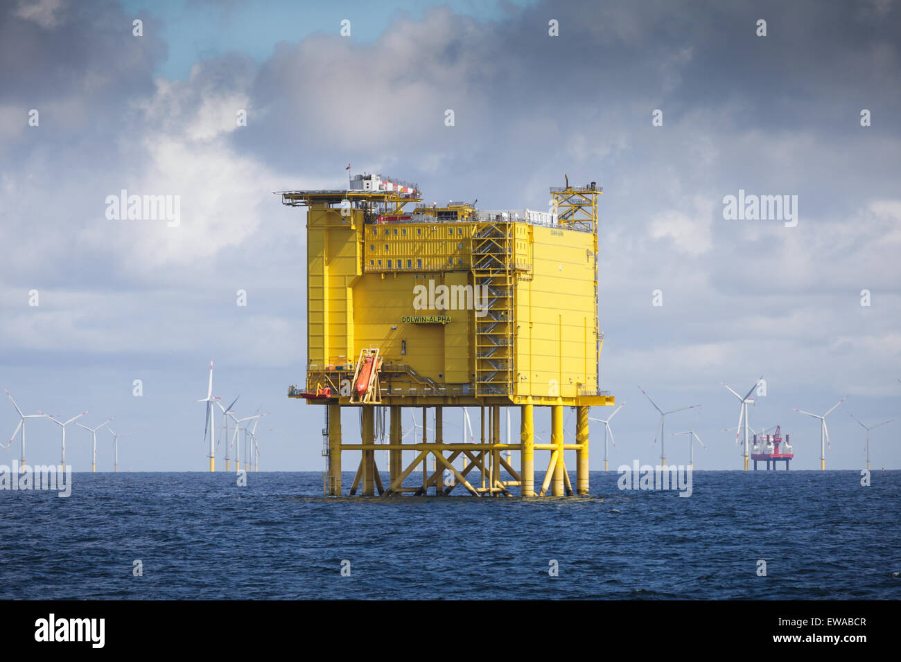 The DolWin Alpha HVAC to HVDC converter platform, located next to the ...