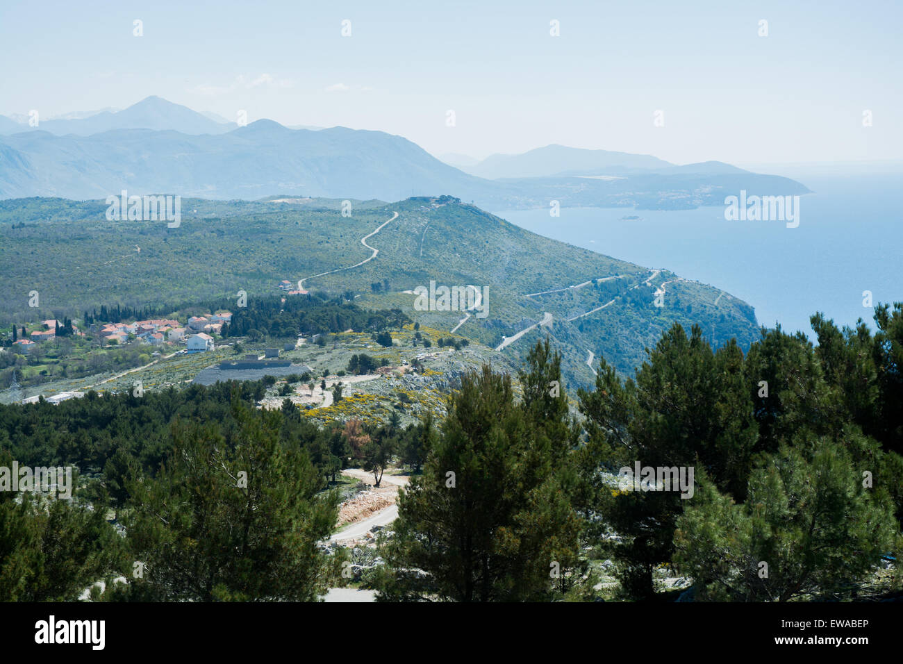 view looking east to montenegro from srdj hill cable car station above ...