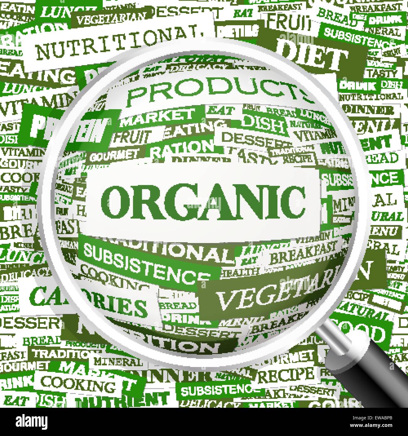 ORGANIC. Word cloud illustration. Tag cloud concept collage Stock ...