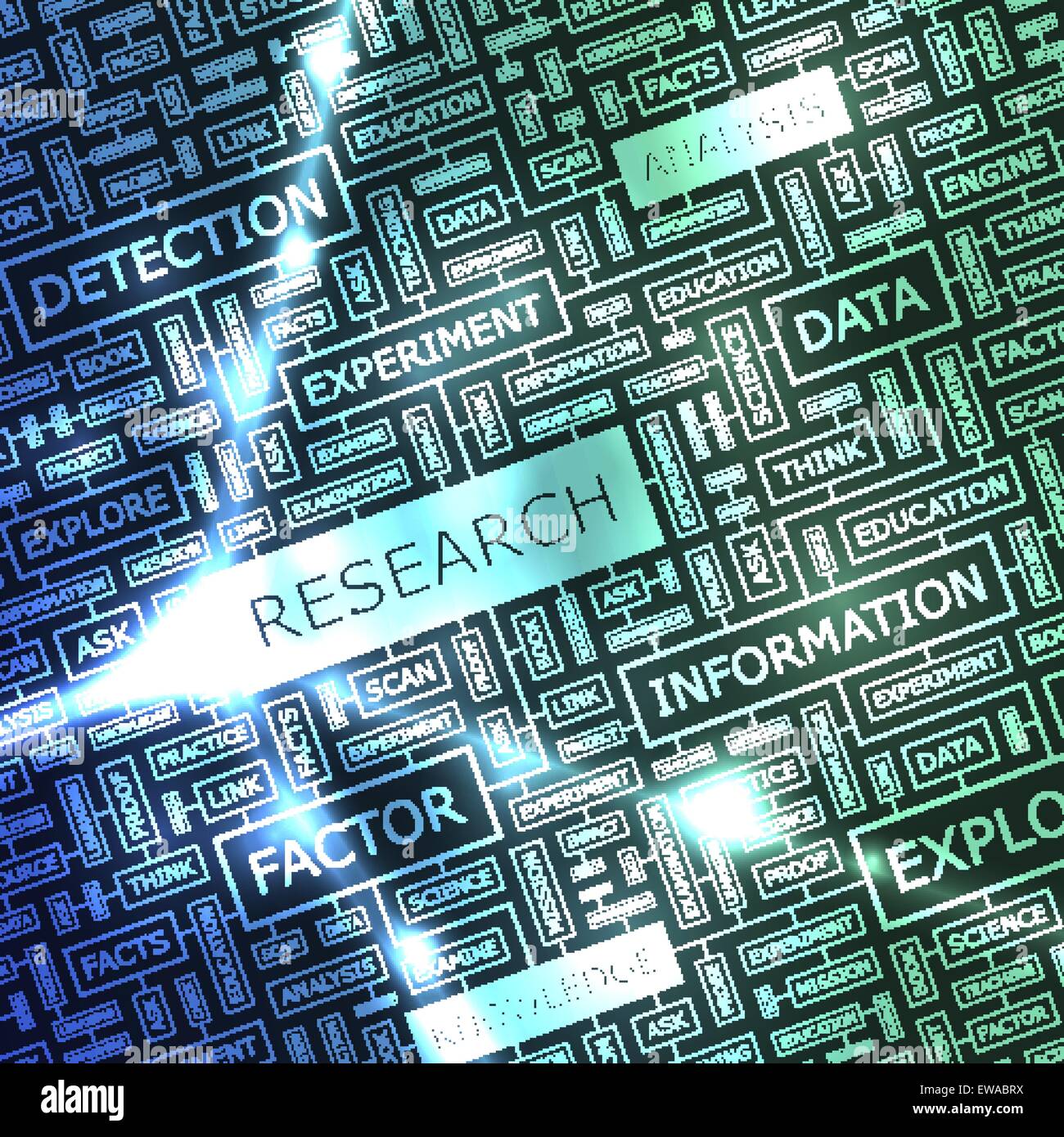 RESEARCH. Word cloud illustration. Tag cloud concept collage Stock ...