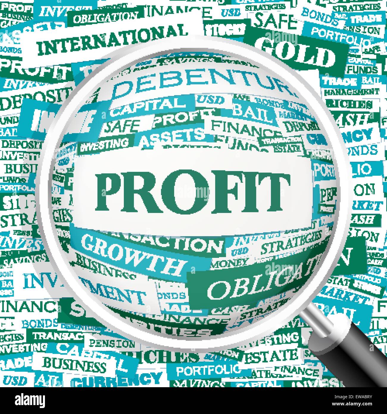 PROFIT. Word cloud illustration. Tag cloud concept collage. Usable for ...