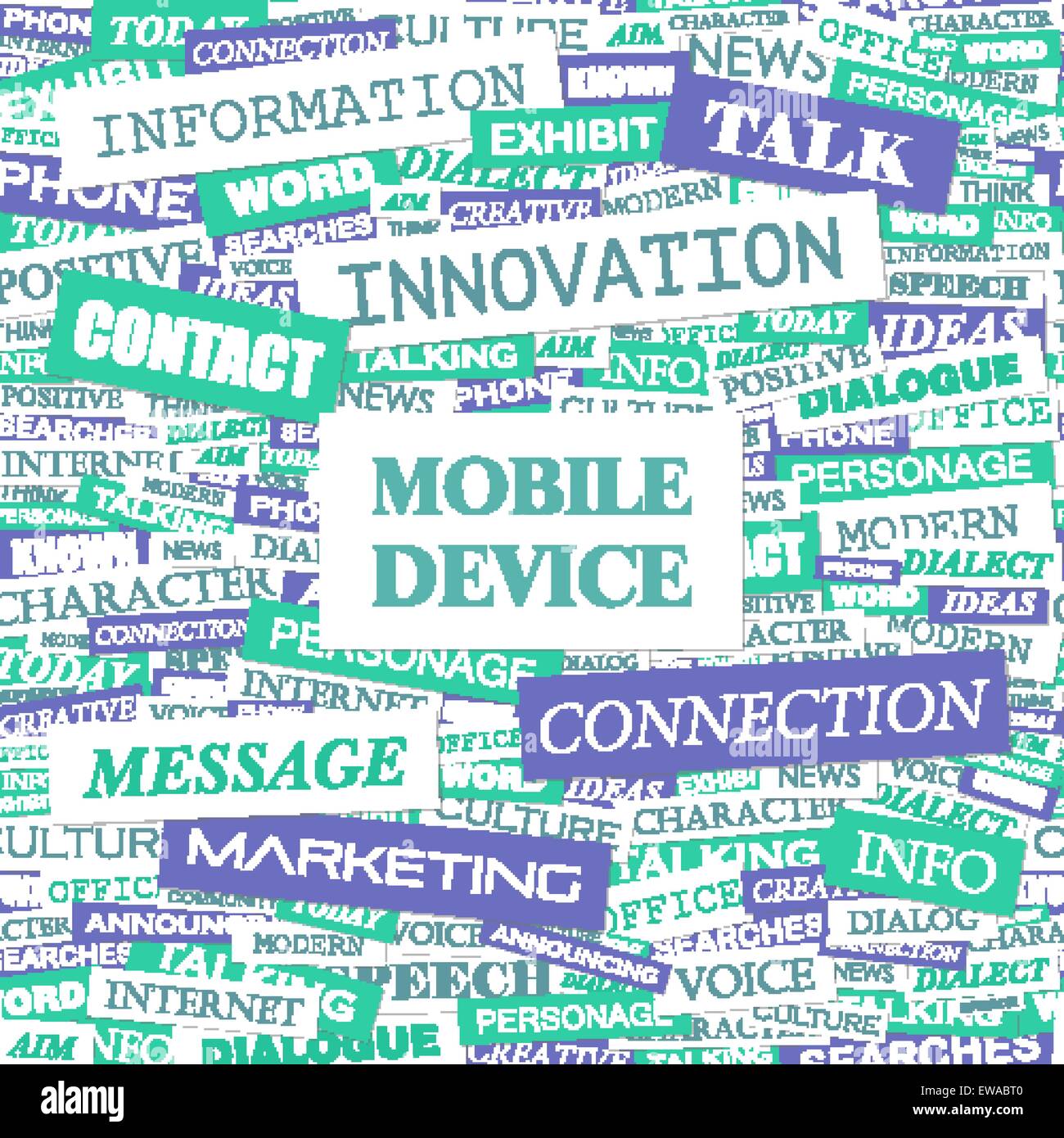 MOBILE DEVICE. Background concept wordcloud illustration. Print concept ...