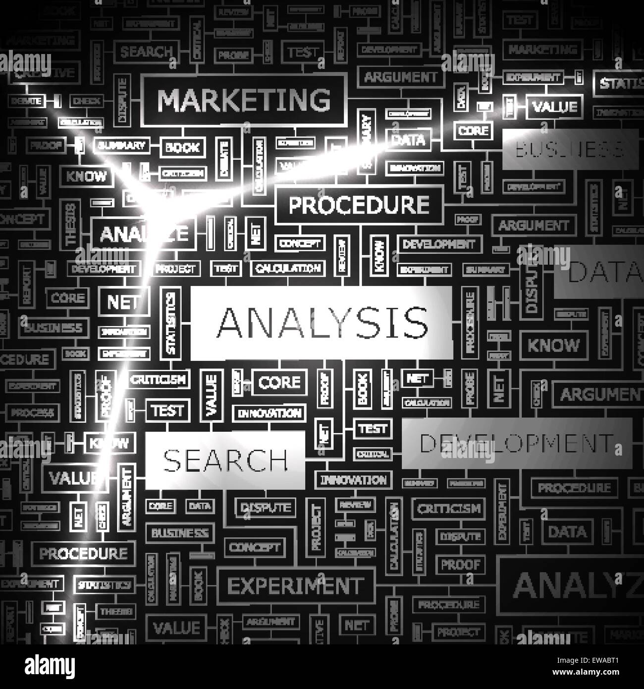 ANALYSIS. Word cloud illustration. Tag cloud concept collage Stock ...