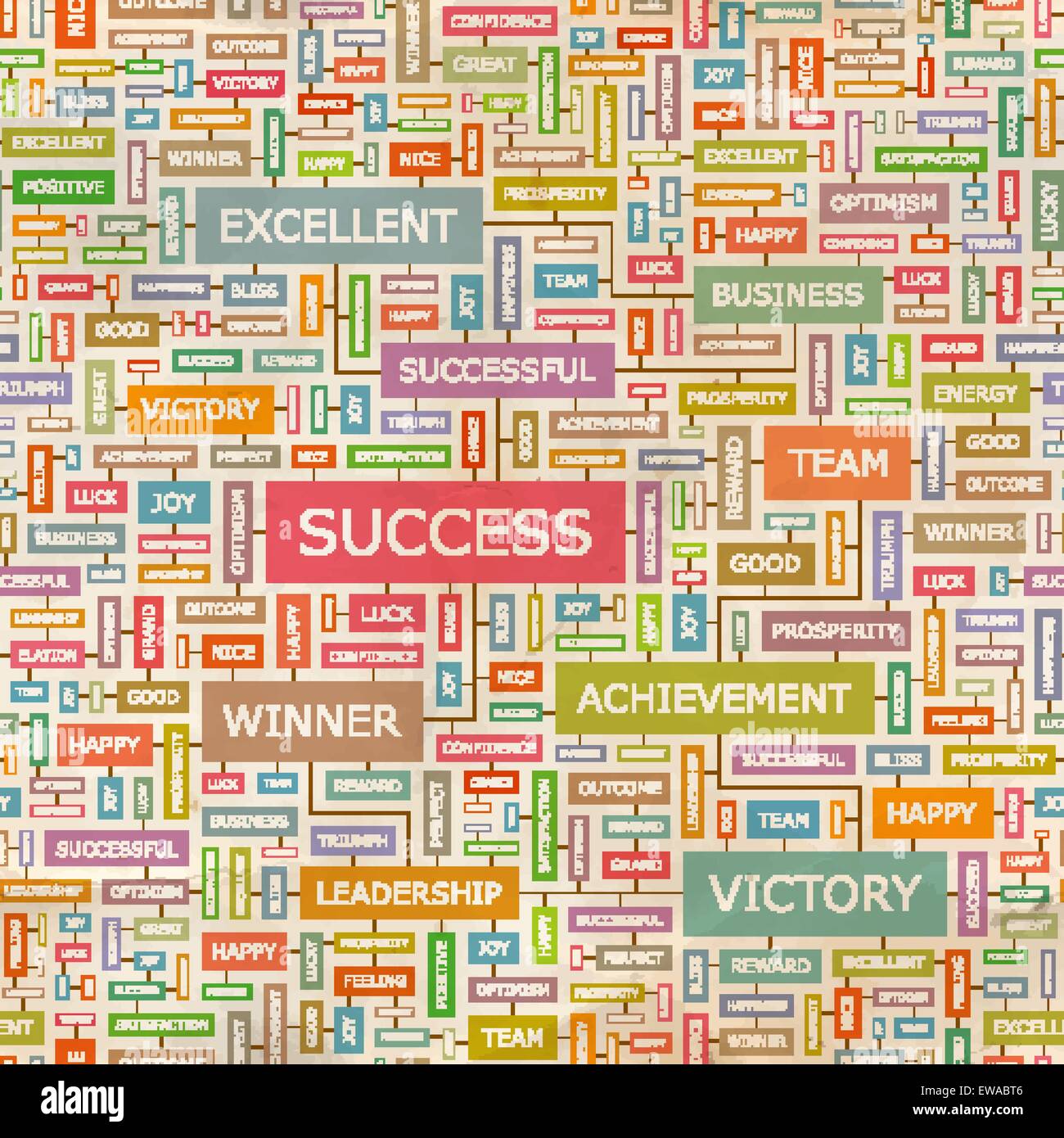 SUCCESS. Seamless pattern. Concept related words in tag cloud ...