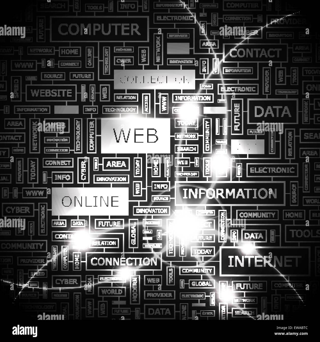 Web Word Cloud Illustration Tag Cloud Concept Collage Stock Vector