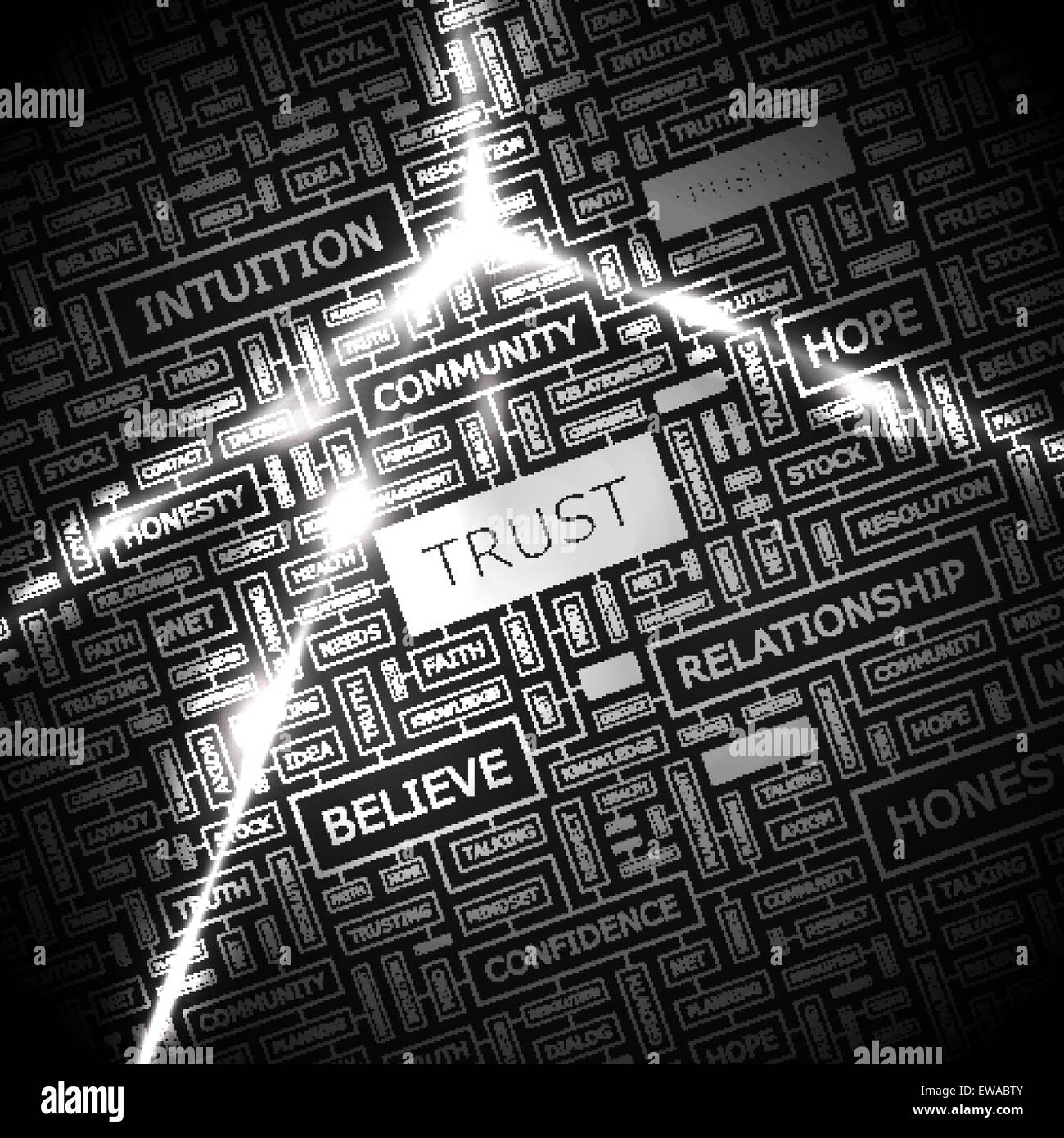 TRUST. Word cloud illustration. Tag cloud concept collage Stock Vector ...