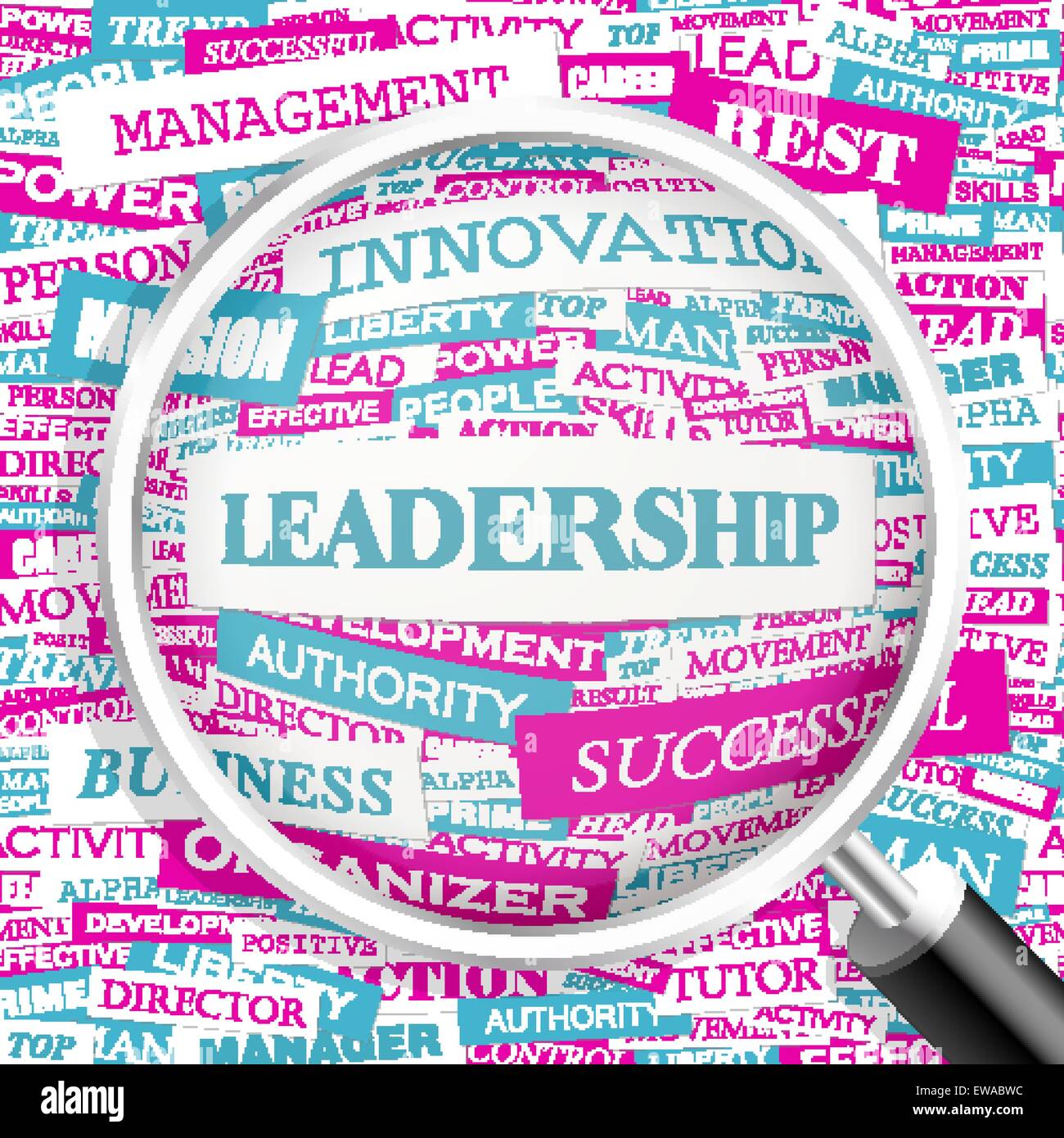 LEADERSHIP. Concept illustration. Graphic tag collection. Wordcloud ...