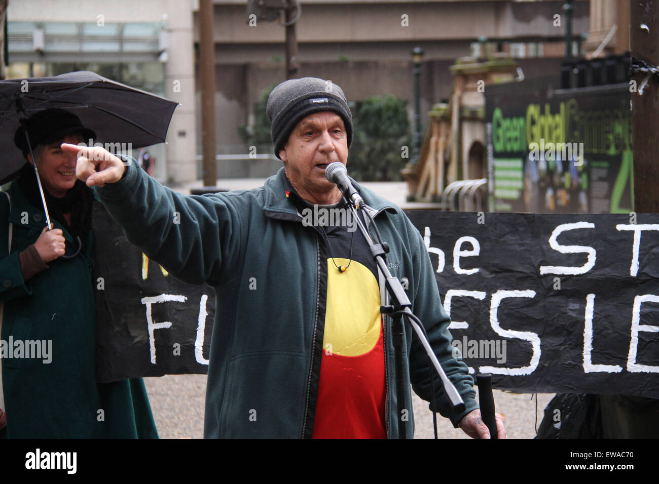 Sydney, Australia. 21 June 2015. Pictured: Uncle Ken Canning. On the ...