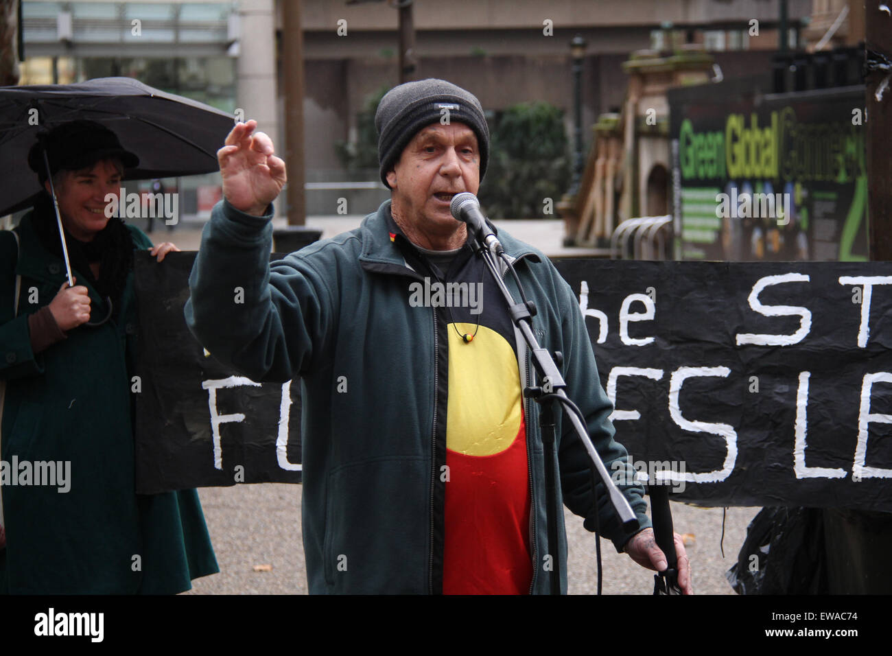 Sydney, Australia. 21 June 2015. Pictured: Uncle Ken Canning. On the ...