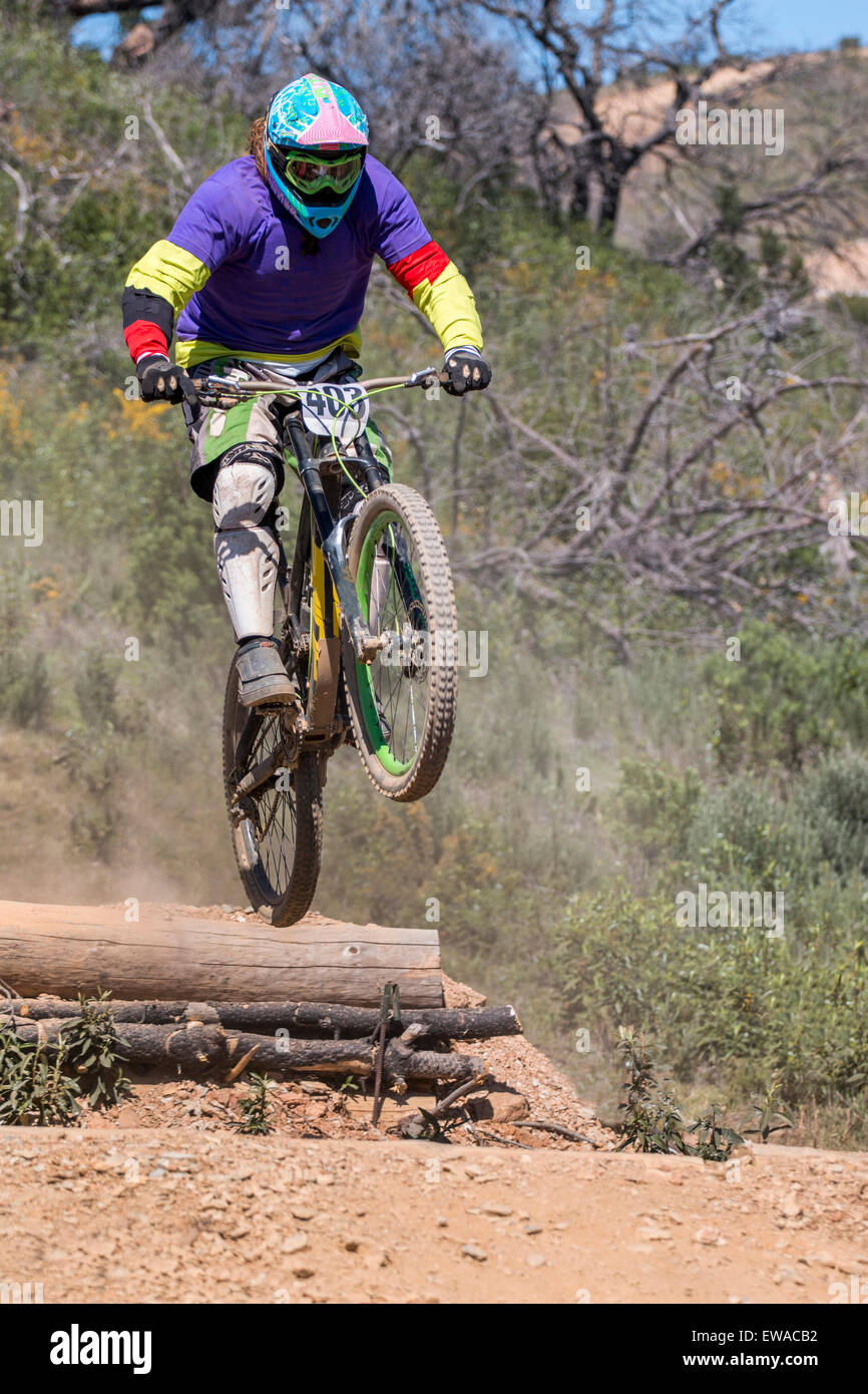 Bike downhill race jumps biking hi-res stock photography and images - Alamy
