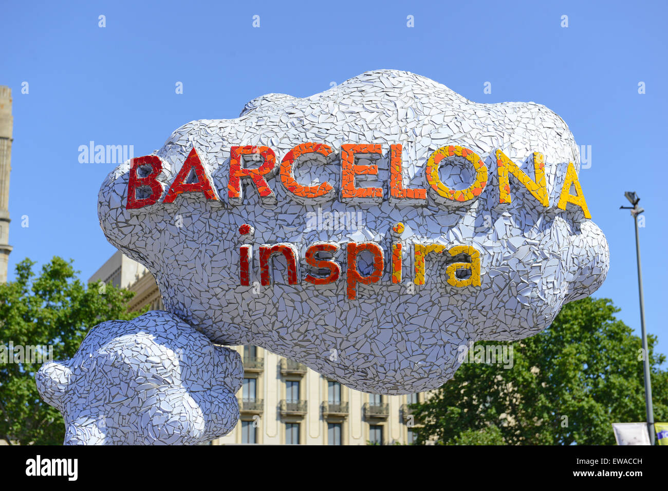 Welcome sign in Barcelona, Spain Stock Photo - Alamy