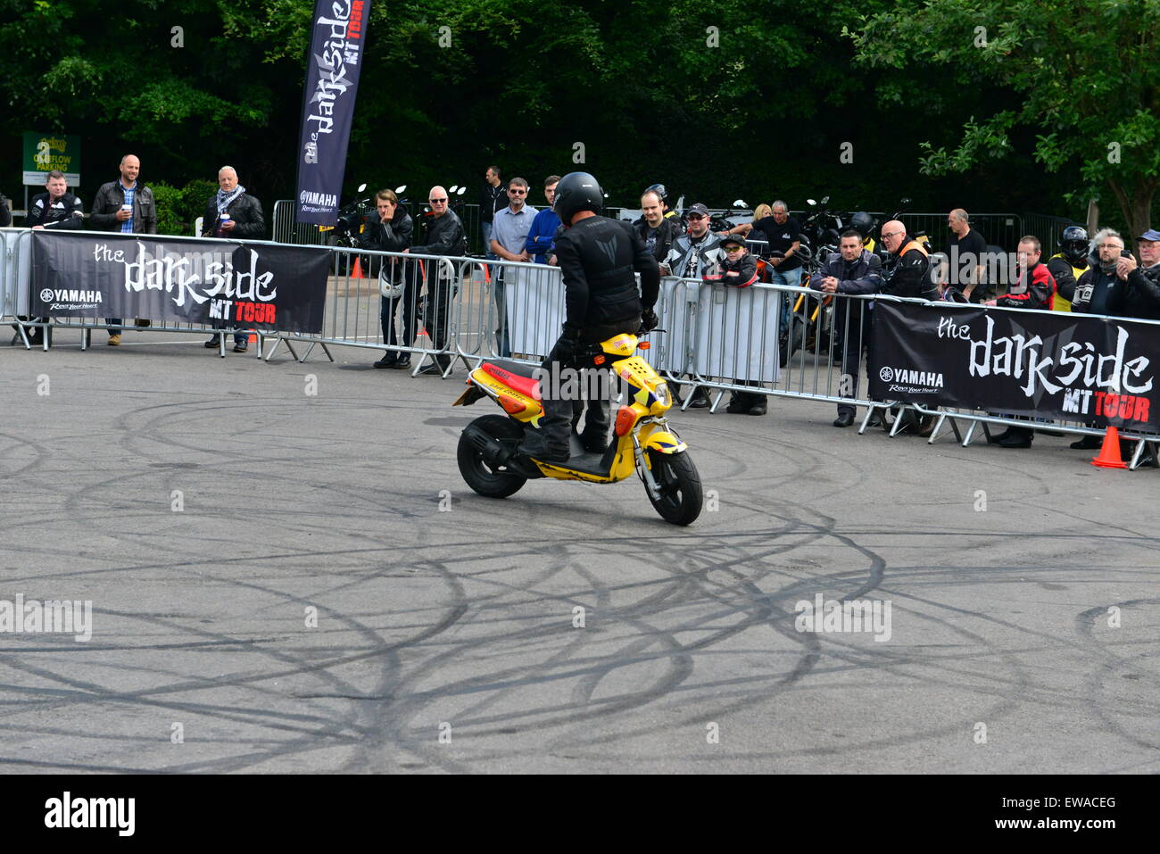 A Stunt rider at Boxhill in Dorking, Surrey Stock Photo - Alamy