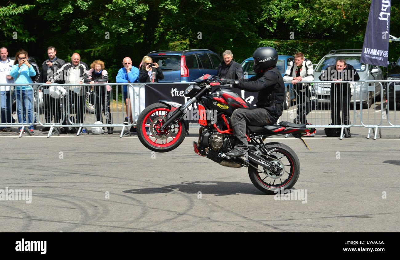 A Stunt rider at Boxhill in Dorking, Surrey Stock Photo - Alamy
