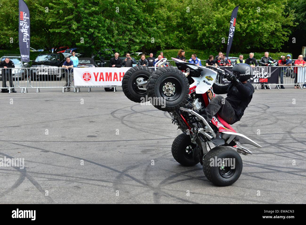 A Stunt rider at Boxhill in Dorking, Surrey Stock Photo - Alamy