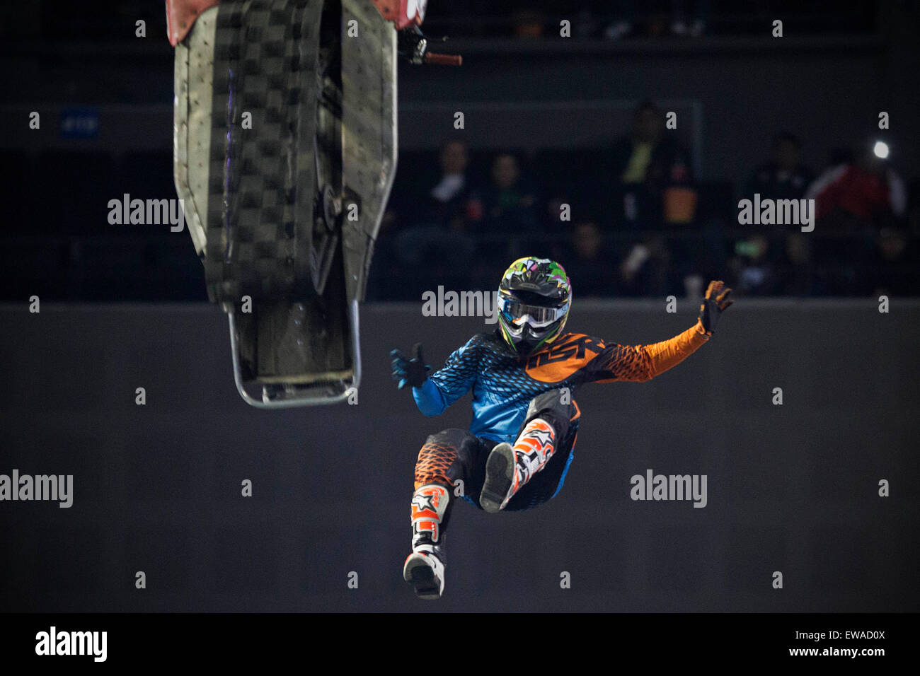 Mexico City. 20th June, 2015. U.S. pilot Jimmy Blaze attends the event ...