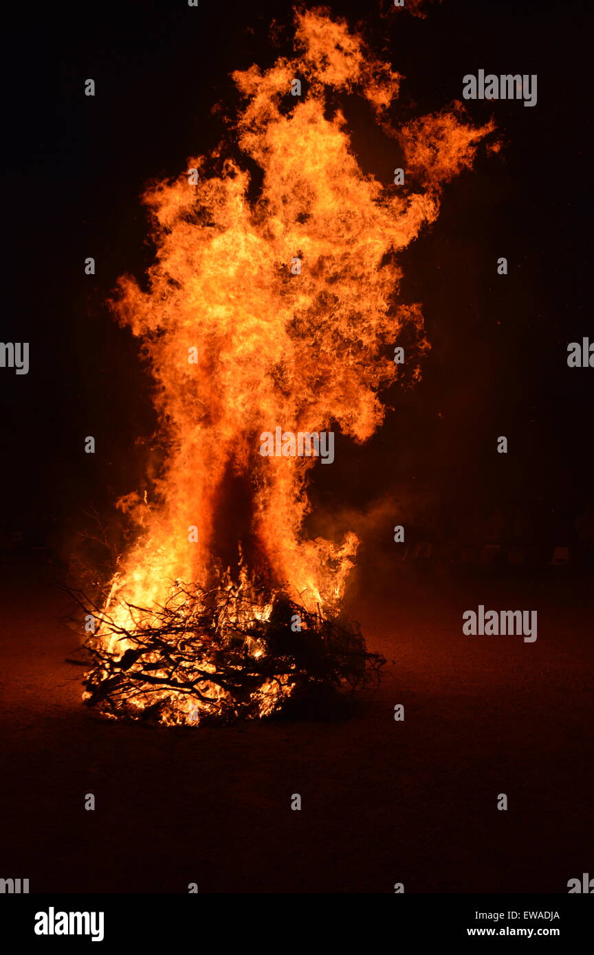 Fire in the Night Stock Photo - Alamy