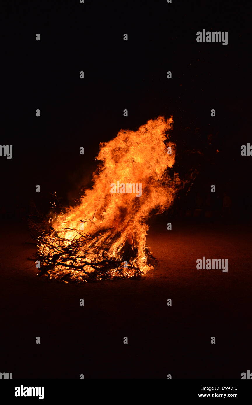 Fire in the Night Stock Photo - Alamy