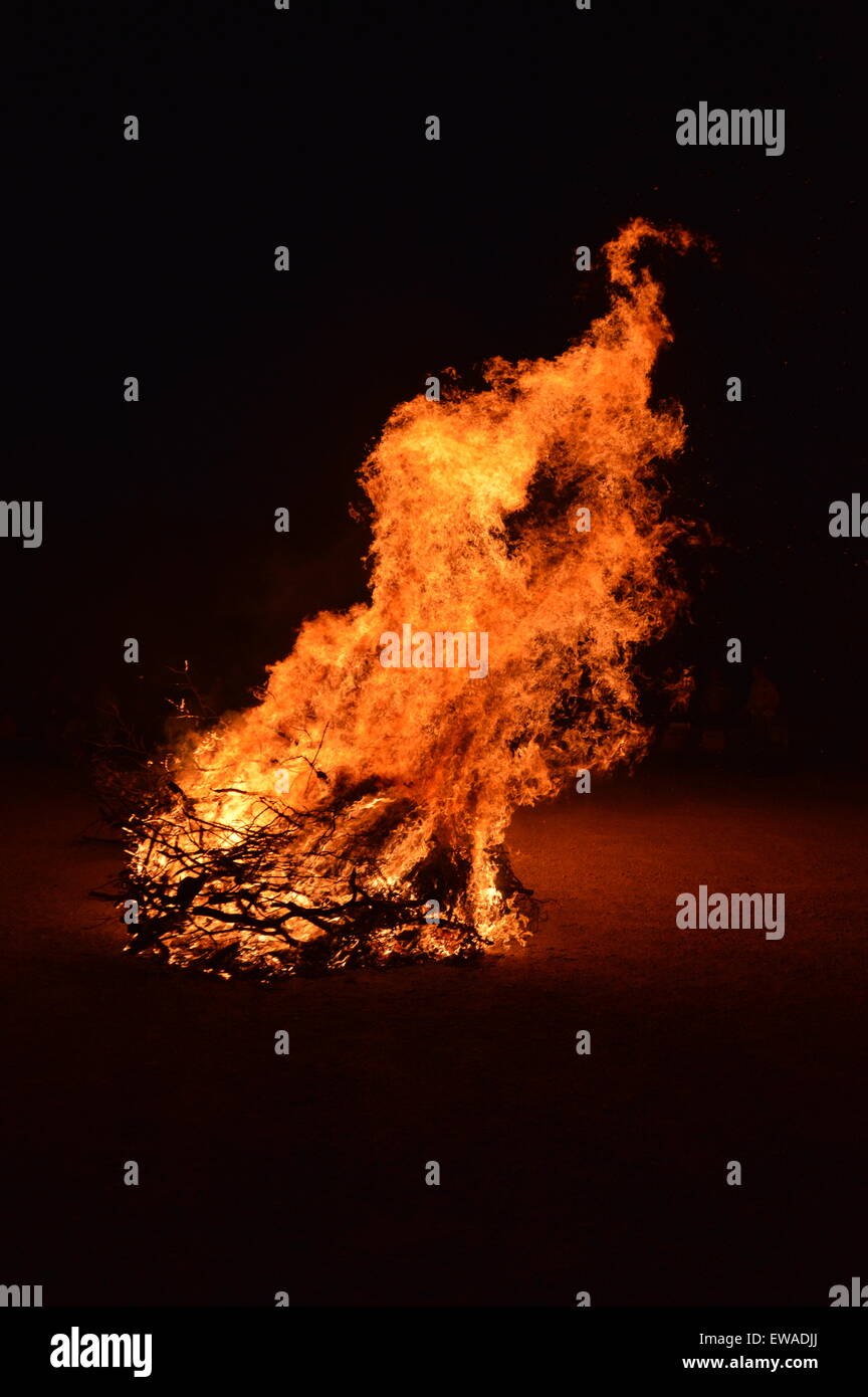 Fire in the Night Stock Photo - Alamy