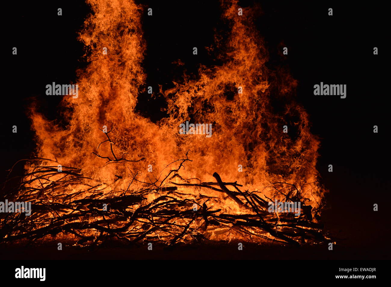 Fire in the Night Stock Photo - Alamy