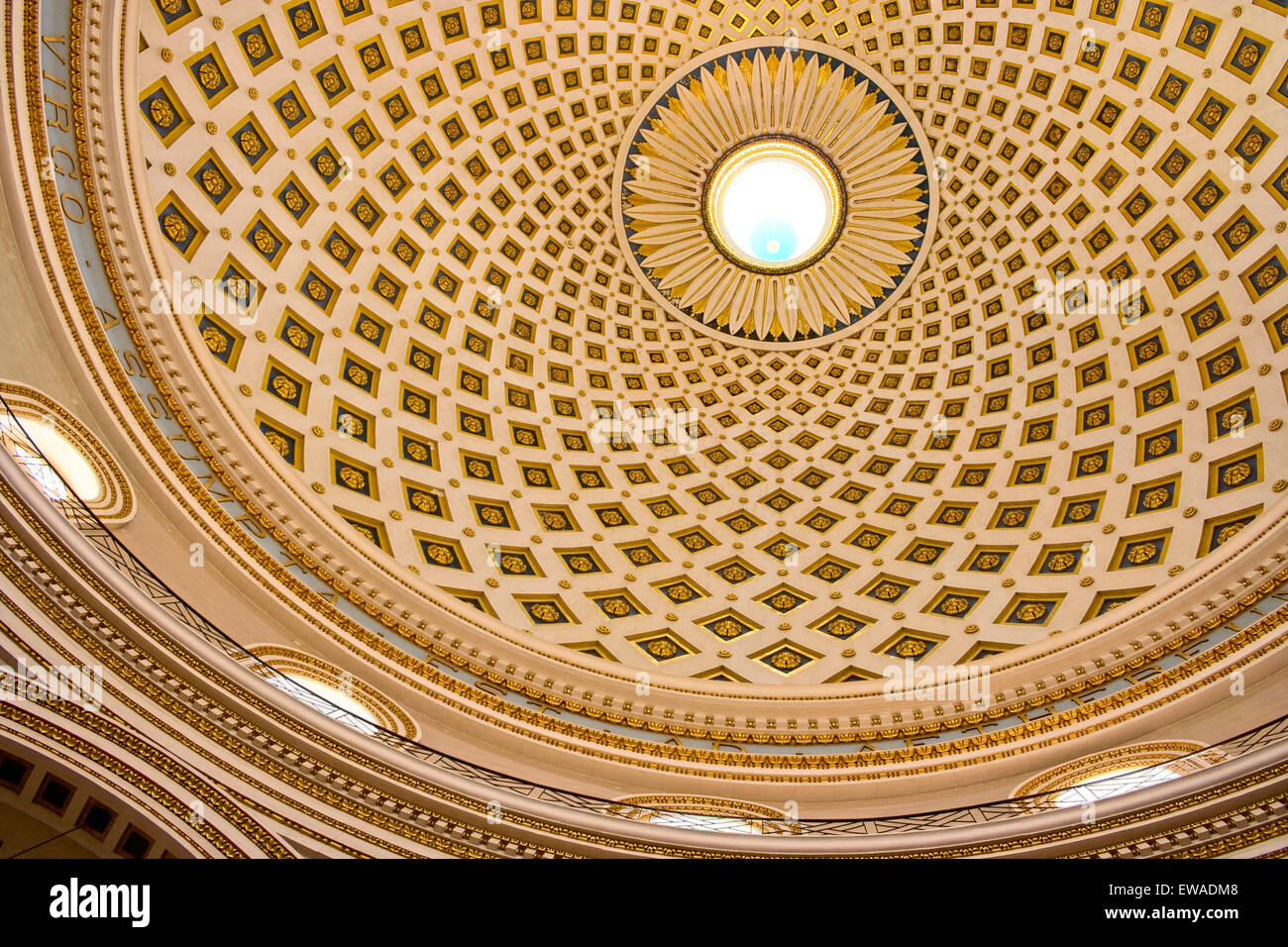 A graphical view of the magnificent Rotunda Church Dome, in Malta ...