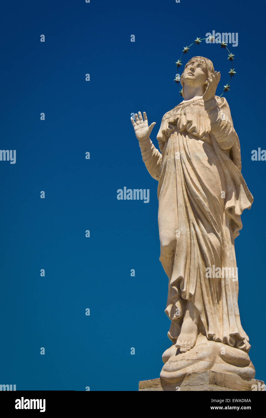 Statue of St. Mary outside Rotunda, the Church of St. Mary, Mosta ...