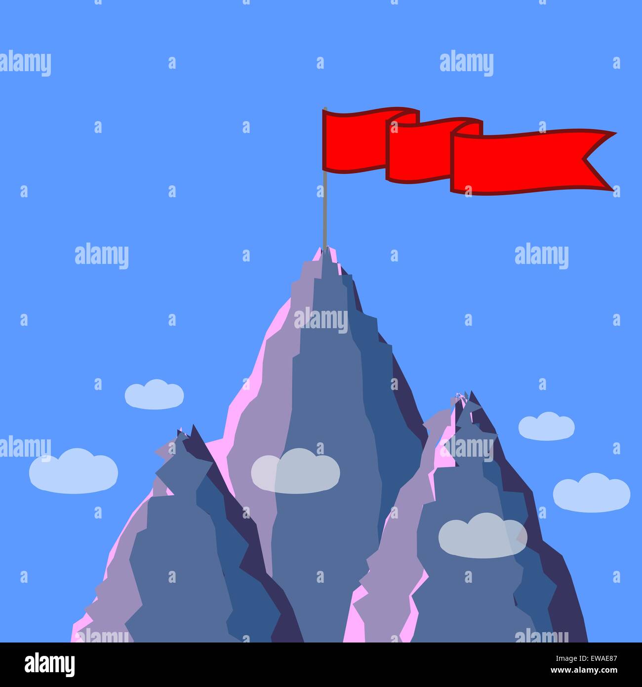 Red flag top mountain range hi-res stock photography and images - Alamy