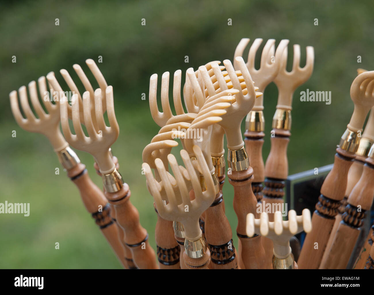 Traditional rakes of Galicia. A typical souvenir Stock Photo - Alamy