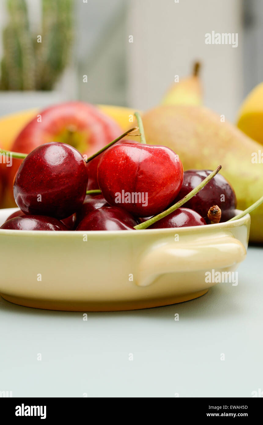 Sweet cherries in a kitchen Stock Photo - Alamy