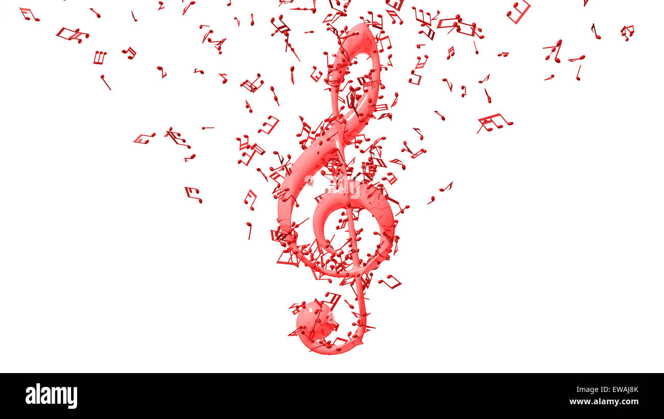Red Music Note Background