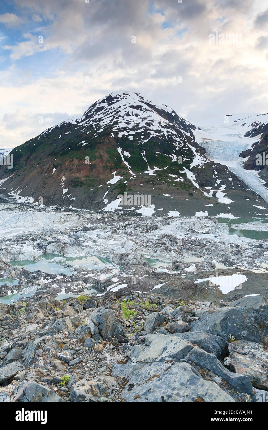 View of Salmon Glacier and Summit Lake, Stewart area, British Columbia ...