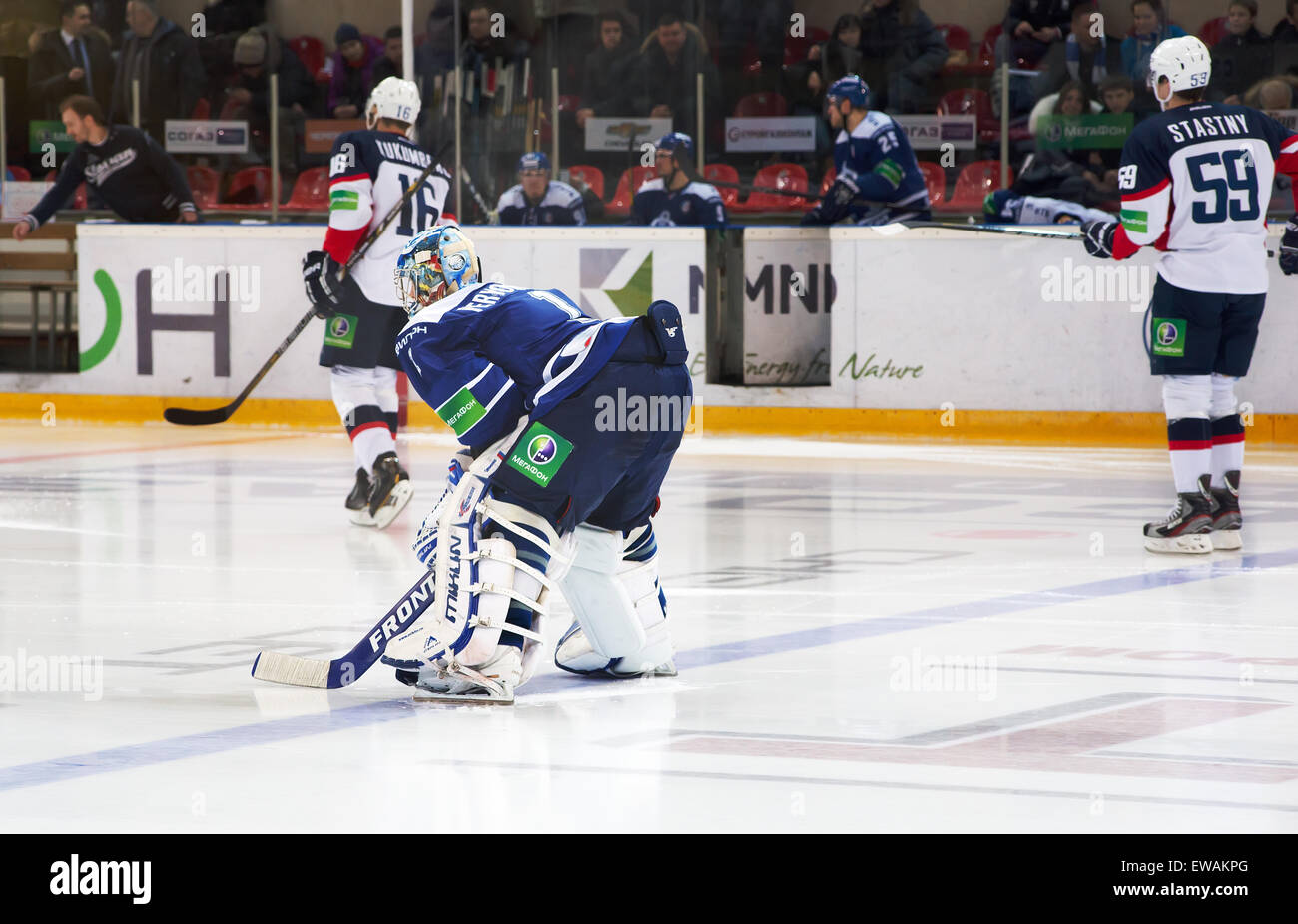 MOSCOW - JANUARY 28, 2014: Eremenko Alexander (1), goalkeeper, in ...