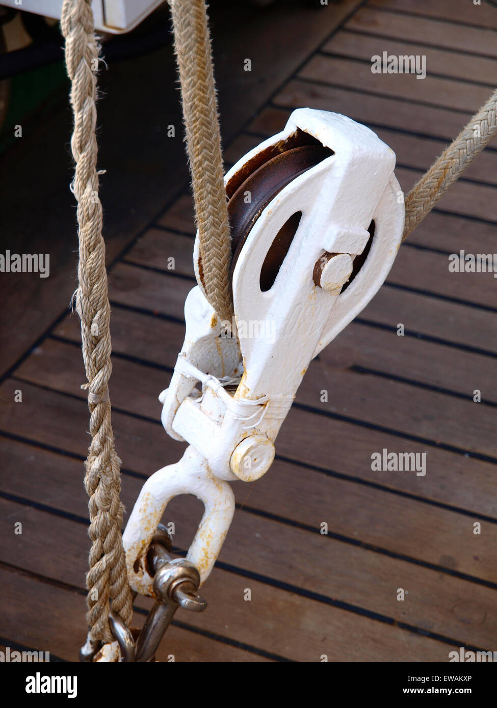 Pulleys on a boat hi-res stock photography and images - Alamy
