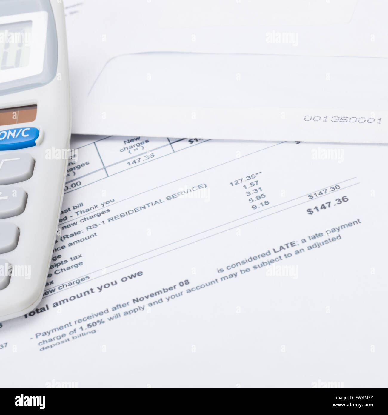 Utility bill calculator close hi-res stock photography and images - Alamy