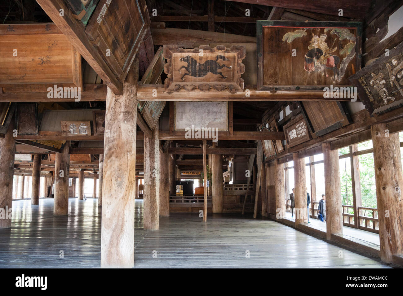 Senjo-Kaku Hall at Miyajima island, Hiroshima. Interior of the Pavilion ...