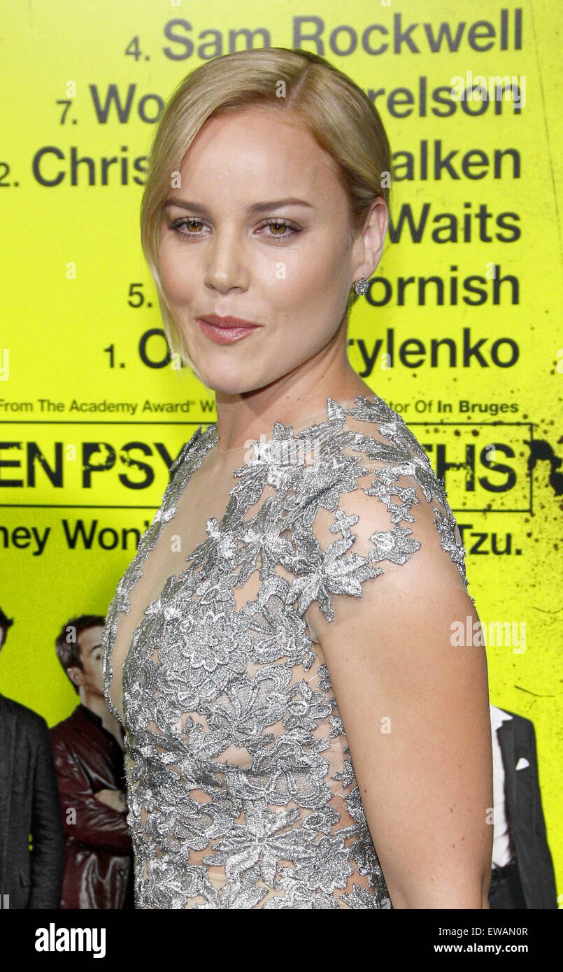 Abbie Cornish at the Los Angeles premiere of 'Seven Psychopaths' held ...