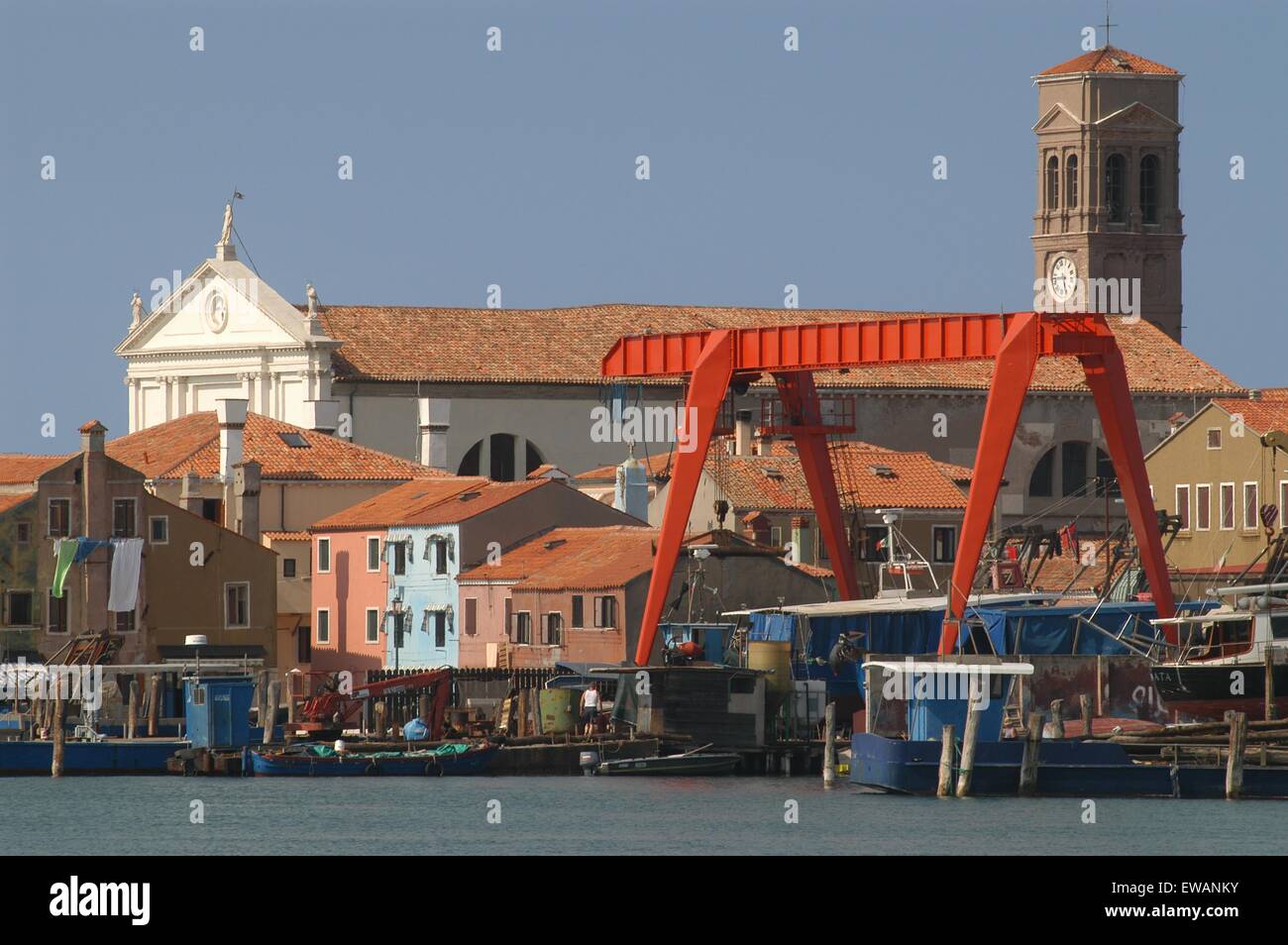 the Pellestrina village, on the island that separates the lagoon of ...