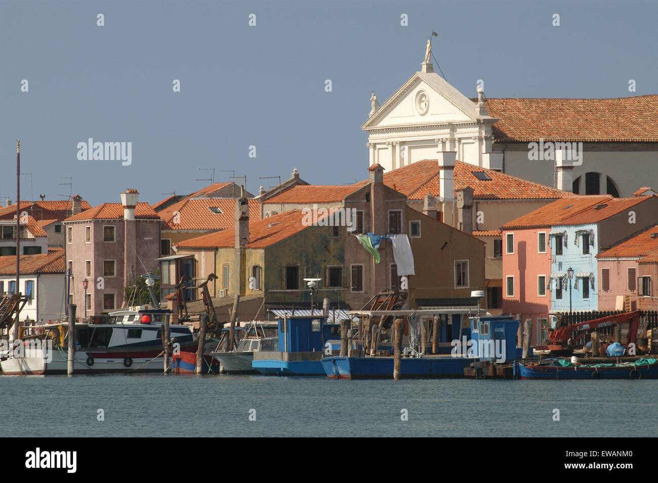 the Pellestrina village, on the island that separates the lagoon of ...
