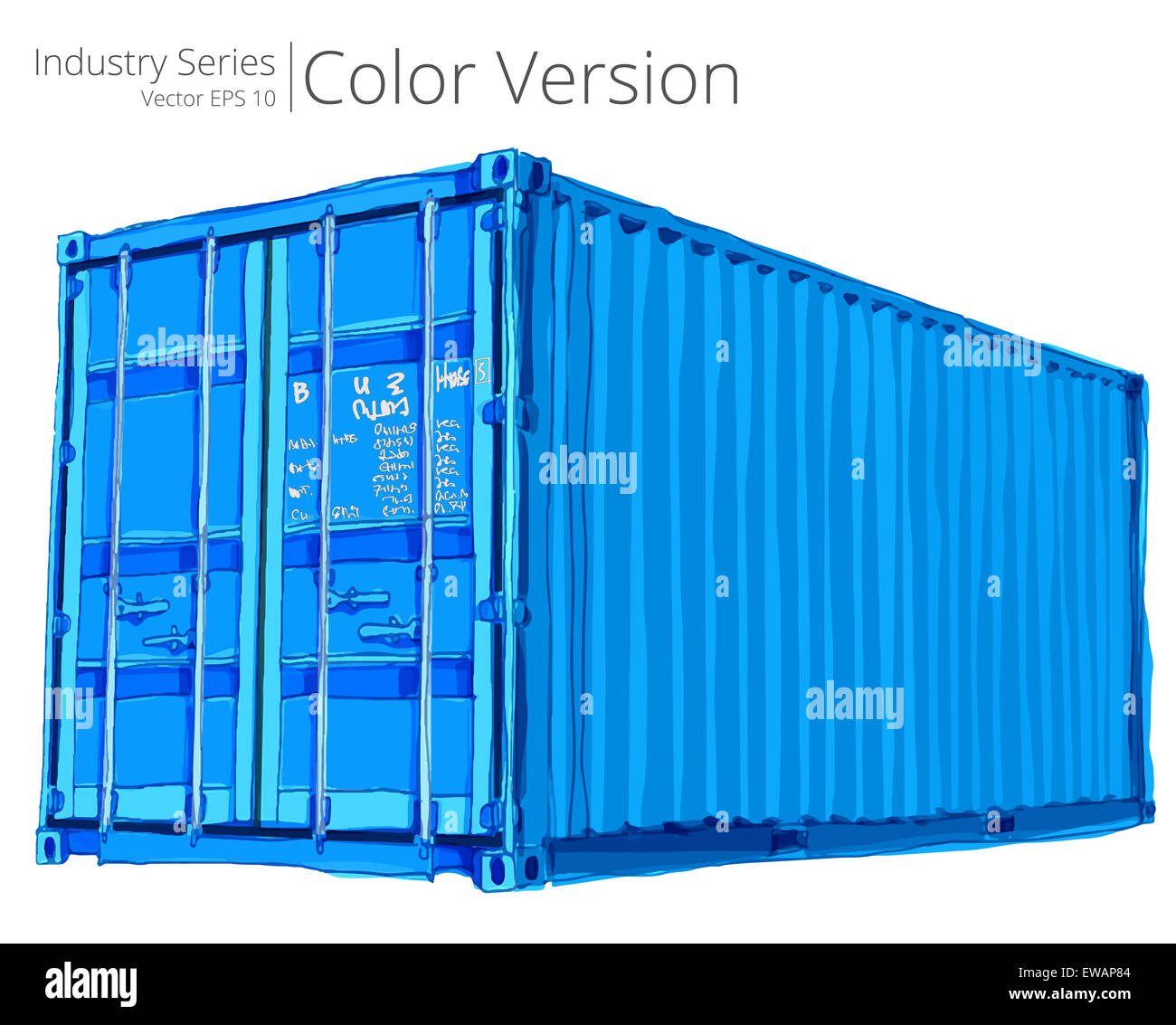 Vector illustration of Cargo container, Color Series Stock Photo - Alamy