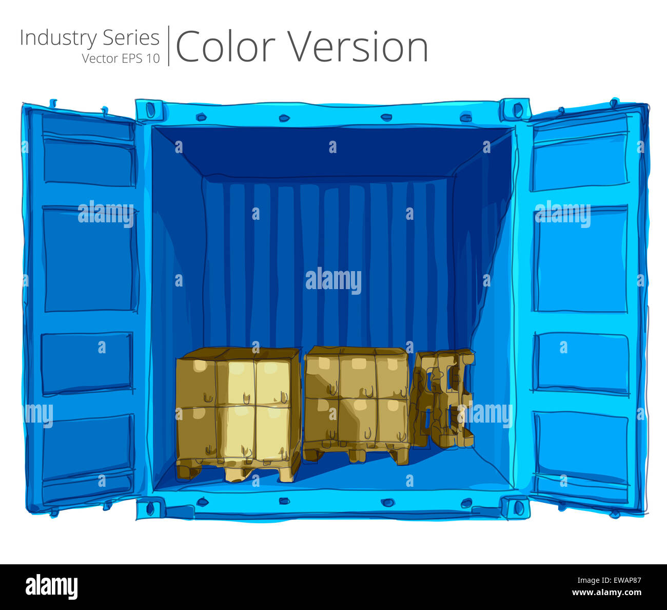 Vector illustration of open container with good, Color Series Stock ...