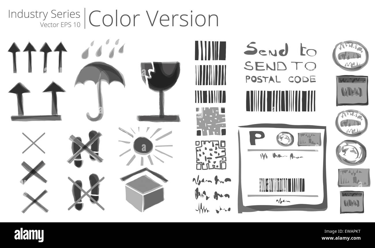 Vector illustration set of shipping sings , Color Series Stock Photo ...