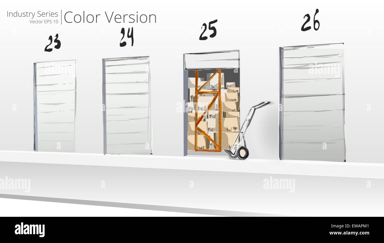 Vector illustration of Loading Dock, Color Series Stock Photo - Alamy
