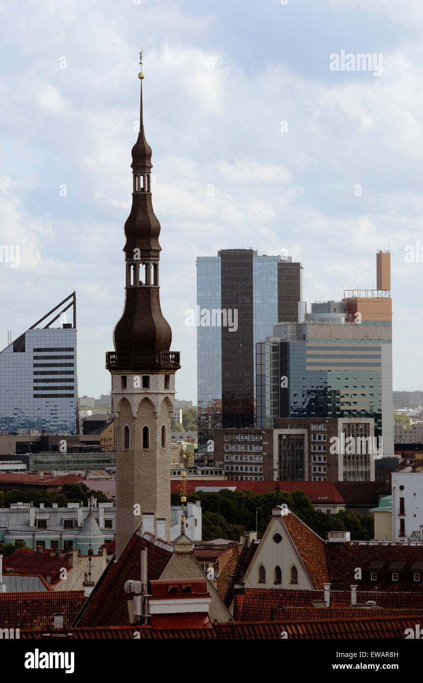 Cityscape vertical view of old town Tallinn, Estonia, Europe Stock ...