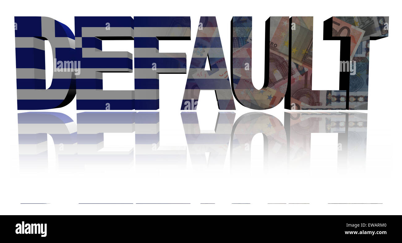 Default text with Greek flag and euros illustration Stock Photo - Alamy