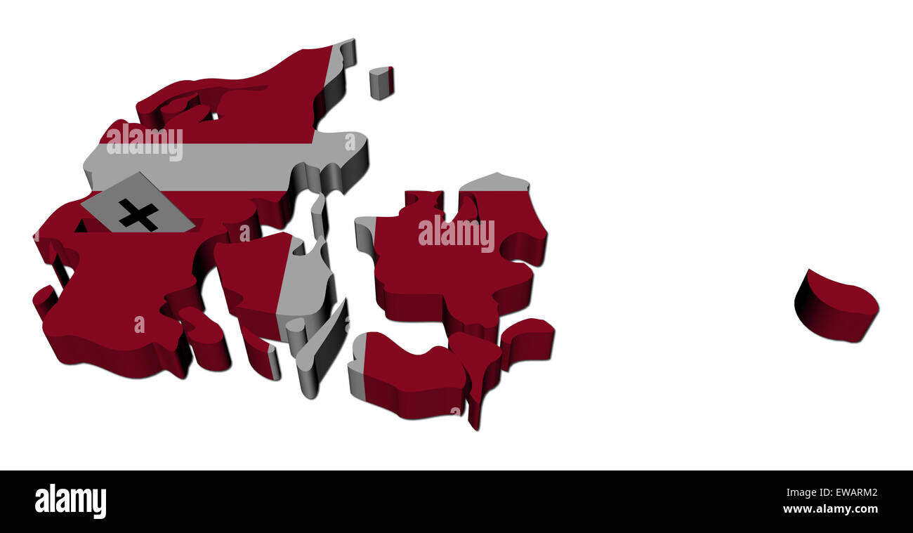 Denmark election map with ballot paper illustration Stock Photo - Alamy